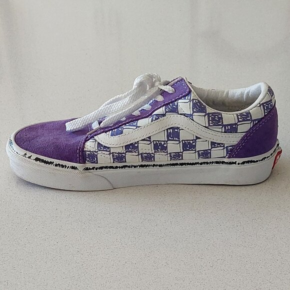 VANS Off the Wall | Shoes | Vans Unisex Purplewhite Checkered Skate ...